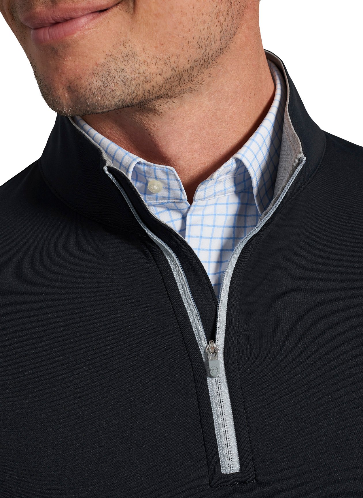 Peter Millar Perth Stretch Loop Terry Quarter-Zip - Black just $119.99