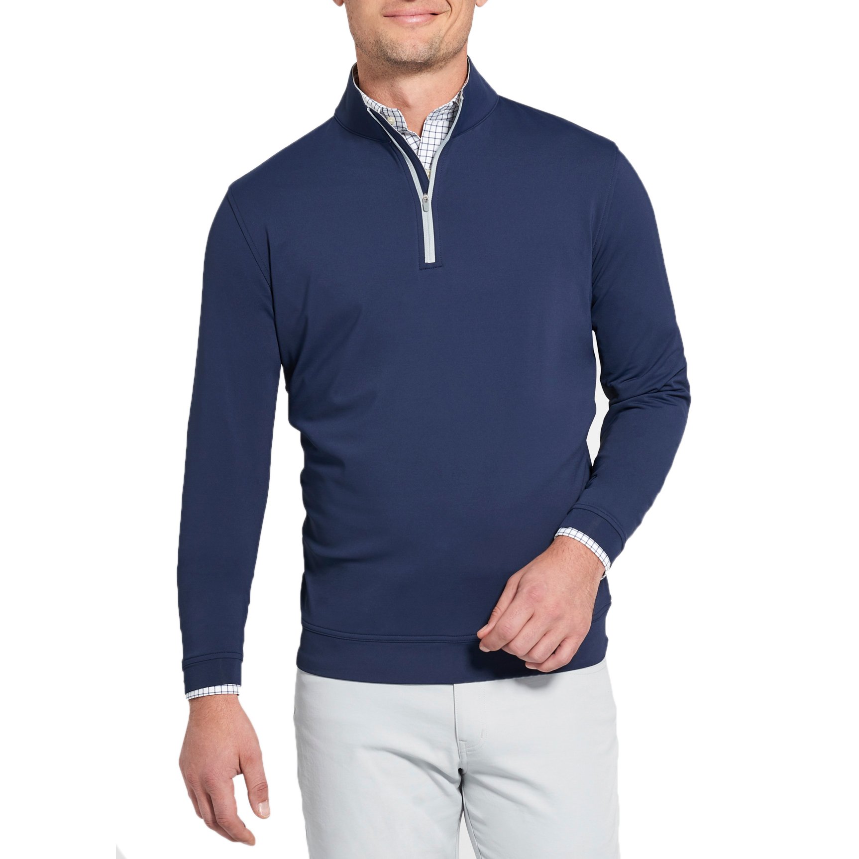 Peter Millar Perth Stretch Loop Terry Quarter-Zip - Navy just $119.99