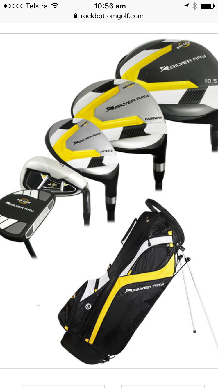 Silver Ray Cook Golf Clubs Set with Bag just $350.00, save $50.00!