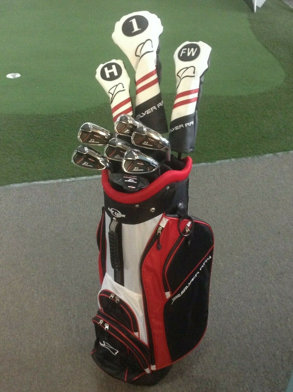 Ray Cook SILVER RAY Golf Package inc 14 Way Cart Bag, Putter & Covers ...