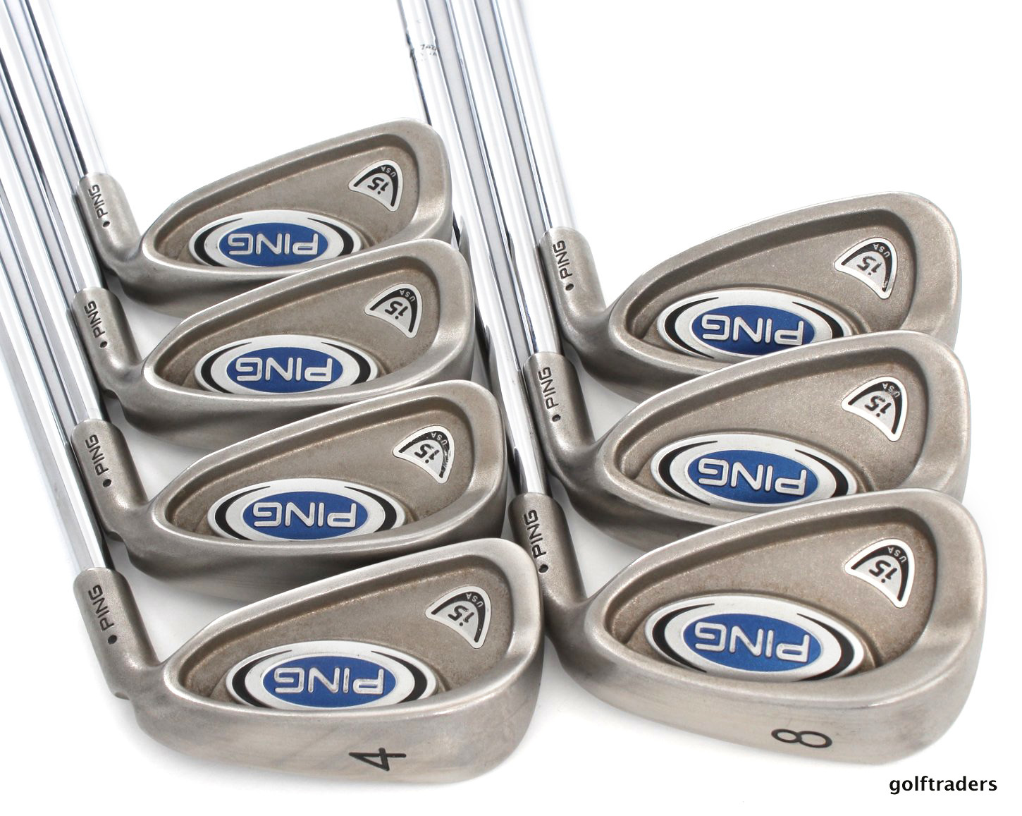 PING I5 BLACK DOT IRONS 4-PW STEEL DG S300 STIFF FLEX + NEW GRIPS +0.25 ...