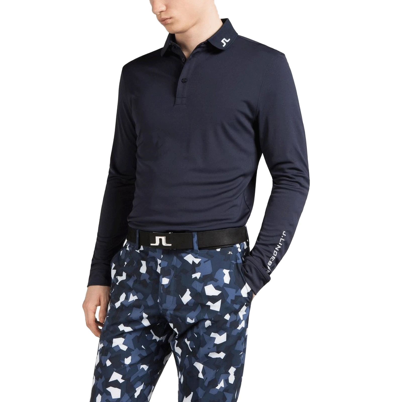 J.Lindeberg Tour Tech Reg TX Long Sleeve Golf Shirt - Navy just $169.00