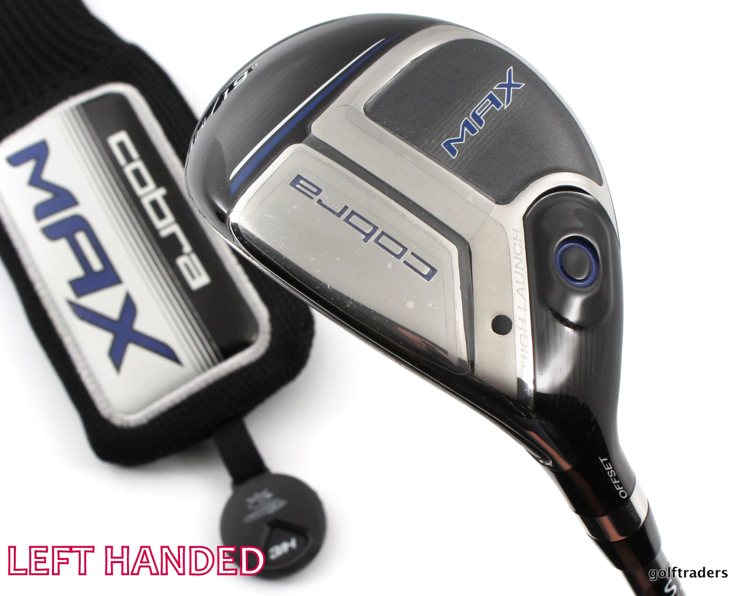 COBRA MAX OFFSET 3 HYBRID 19º GRAPHITE STIFF FLEX +COVER +LH +LIKE NEW ...