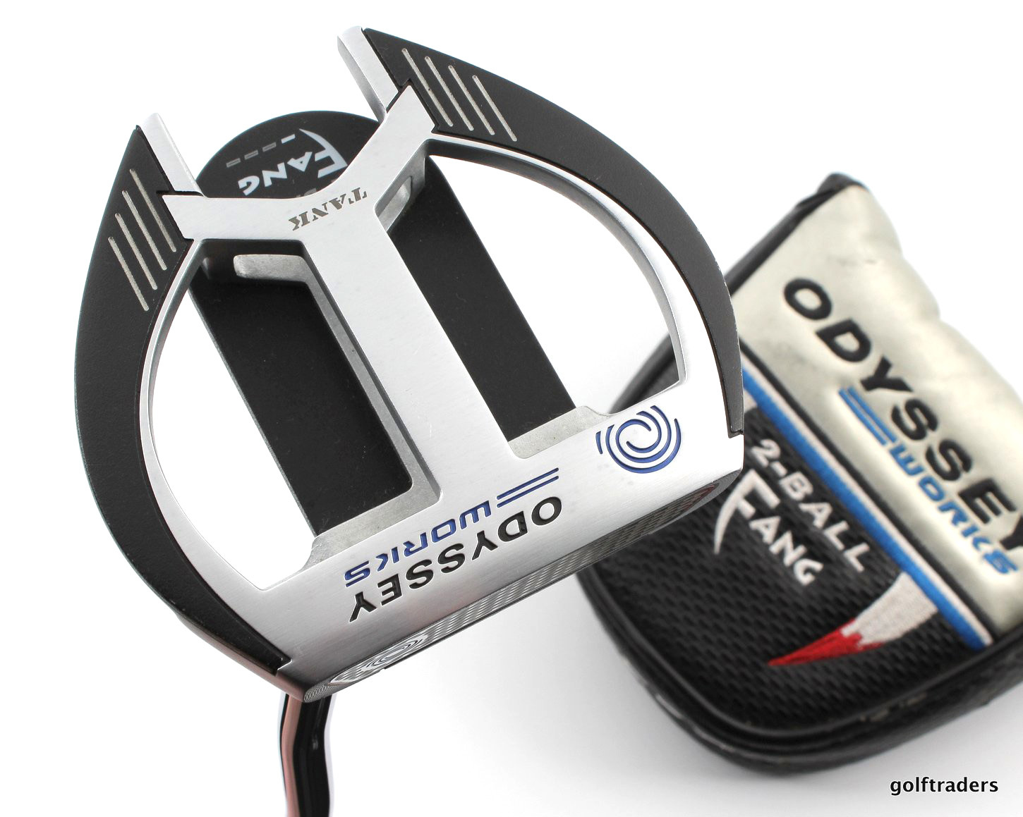 ODYSSEY WORKS 2 BALL FANG TANK PUTTER STEEL 38" SUPERSTROKE GRIP ...