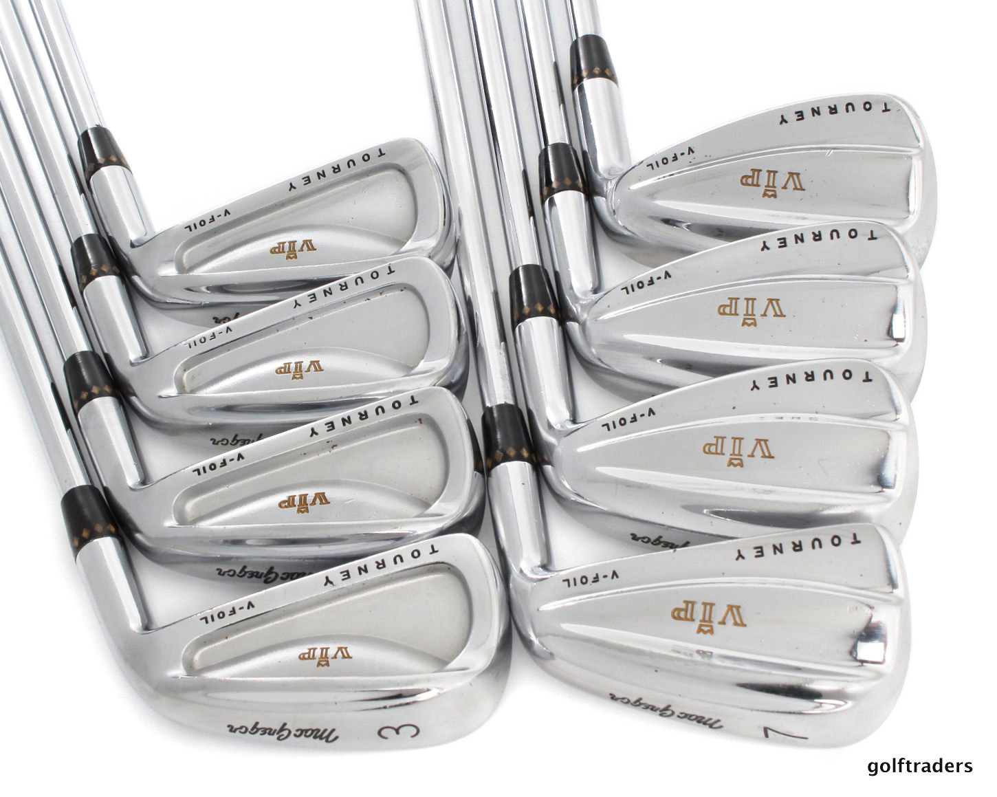 MACGREGOR VIP TOURNEY V-FOIL FORGED IRONS 3-PW STEEL STIFF +NEW GRIP +0.5" E956 just $250.00