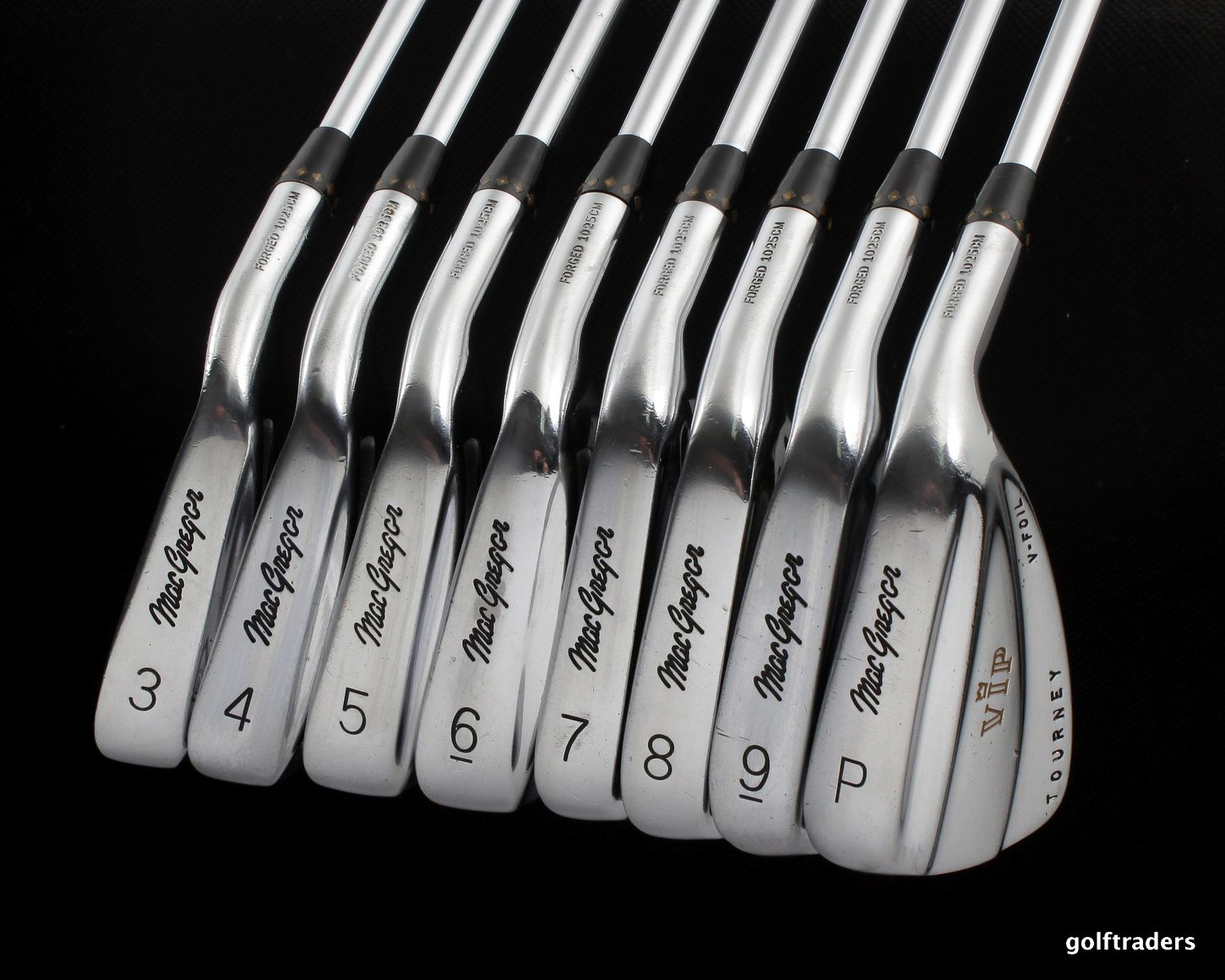 MACGREGOR VIP TOURNEY V-FOIL FORGED IRONS 3-PW STEEL STIFF +NEW GRIP +0.5" E956 just $250.00
