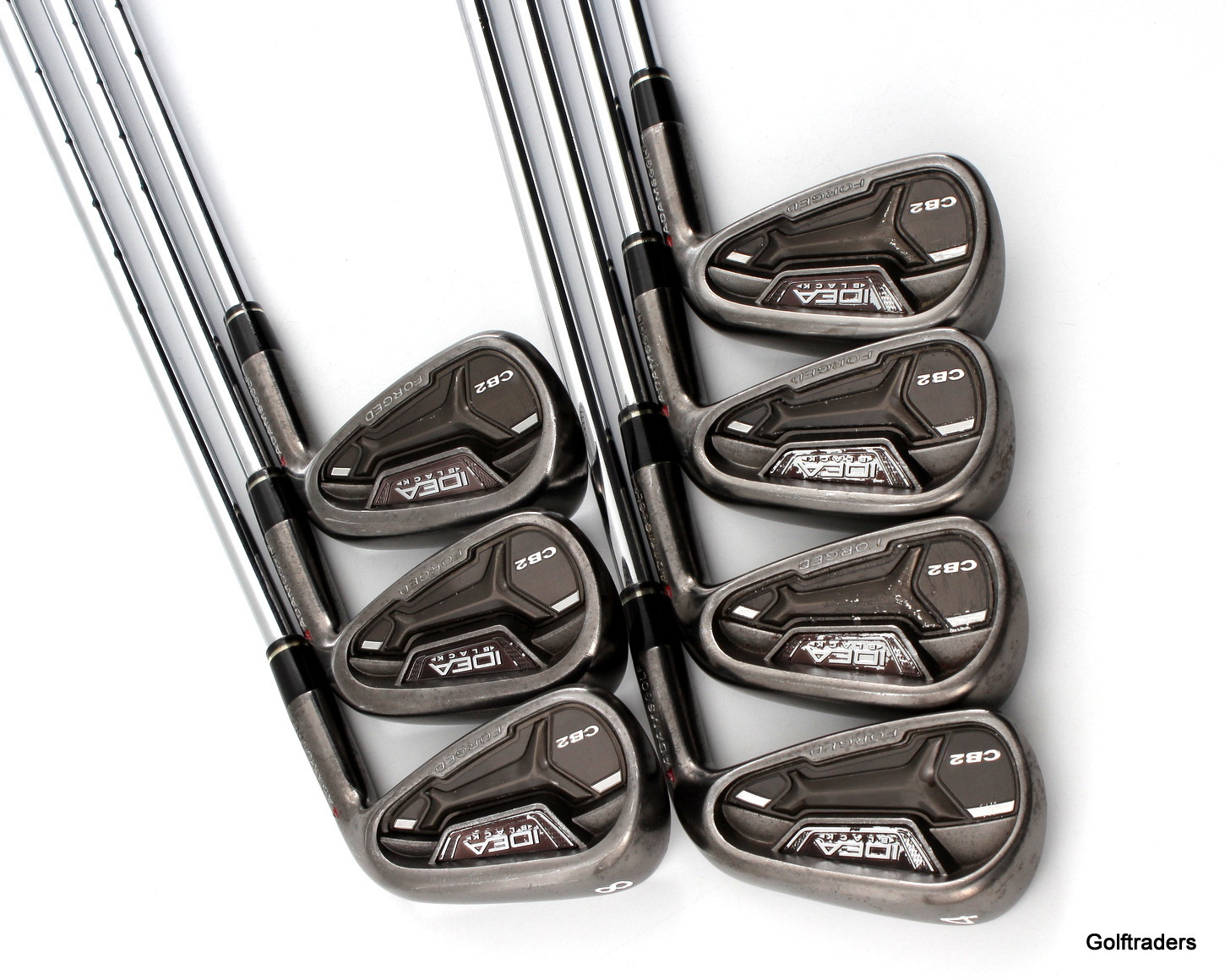 ADAMS IDEA BLACK CB2 FORGED 4-PW IRONS KBS STEEL STIFF - NEW GRIP #E952 ...