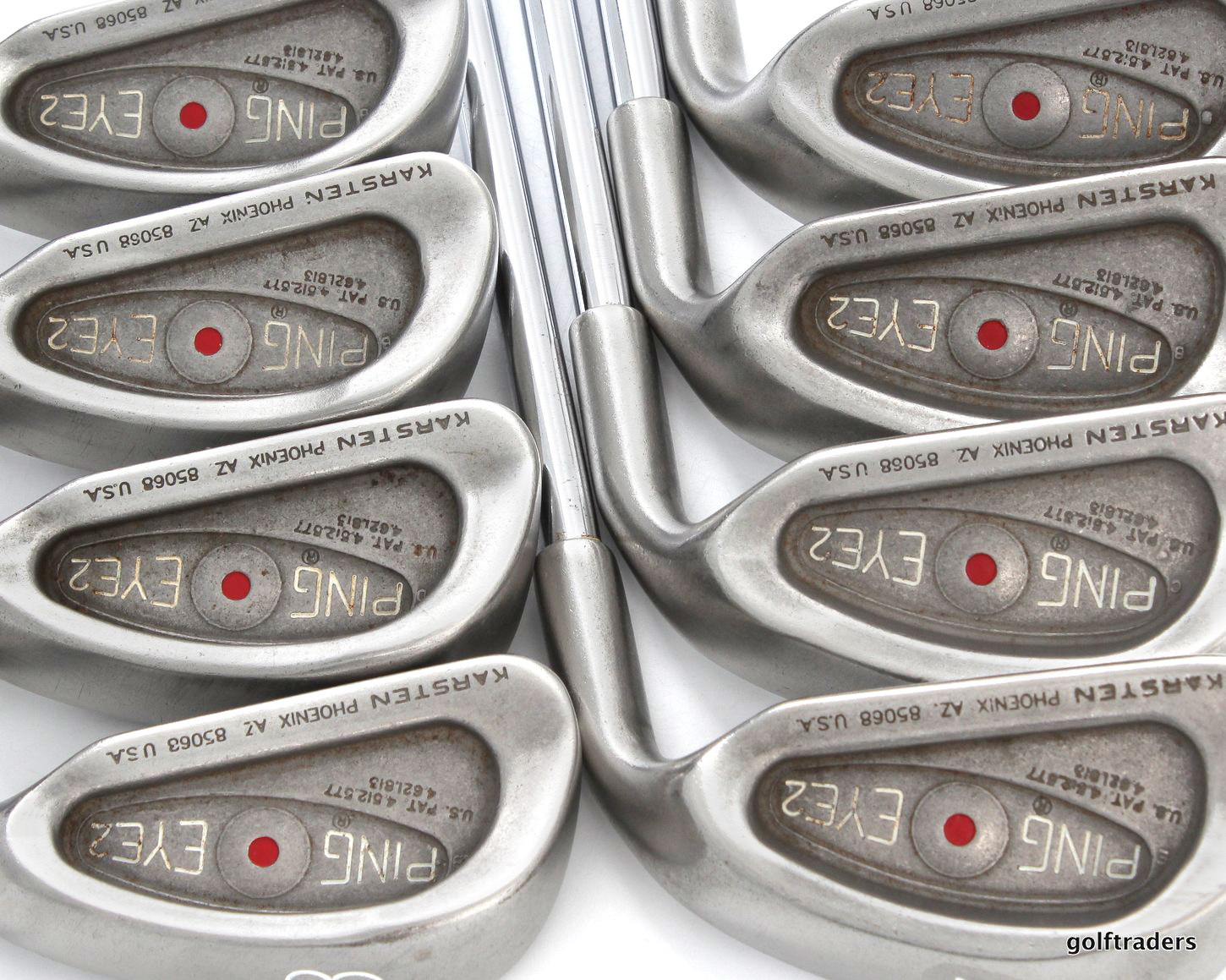 PING EYE 2 RED DOT IRONS 3-PW STEEL KARSTEN STIFF FLEX #E571 just $345.00