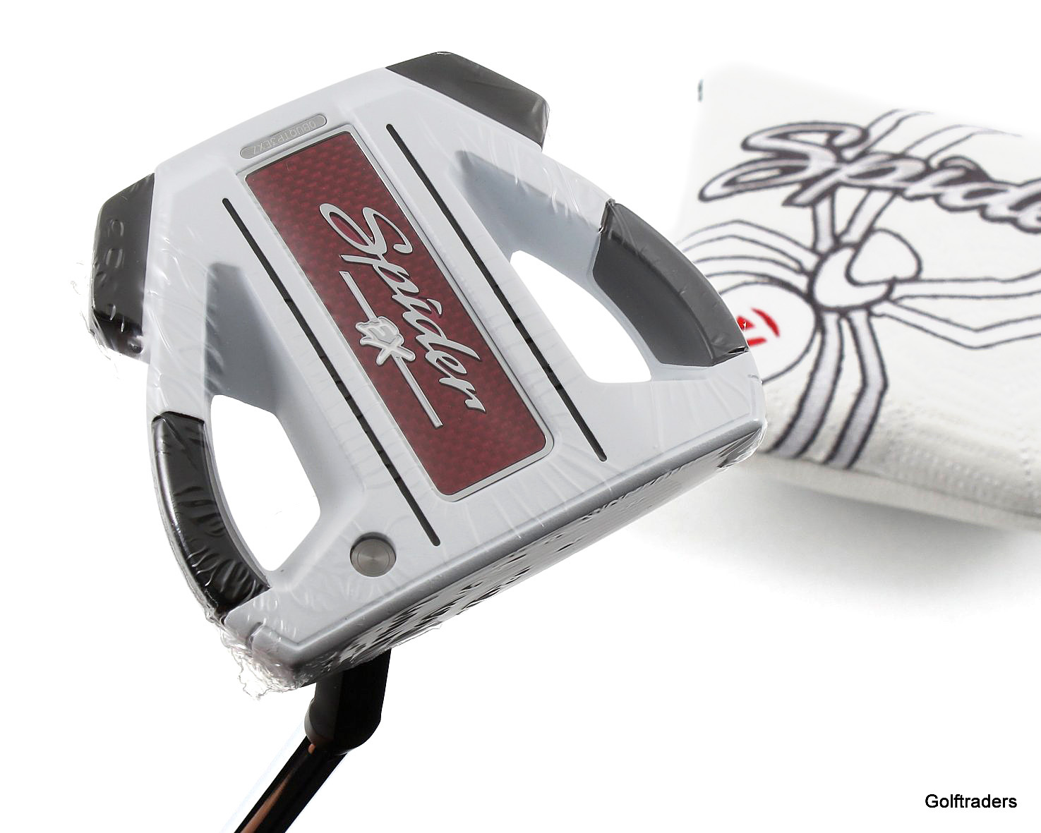 New Taylormade Spider EX Ghost White Slant Neck Putter Steel 35" Cover ...