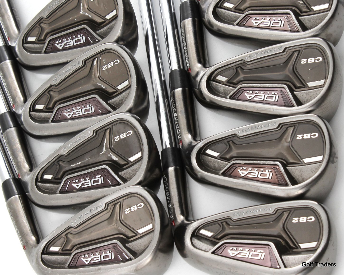 ADAMS IDEA BLACK CB2 FORGED 3-PW IRONS KBS TOUR 90 STEEL STIFF - #E3276 ...