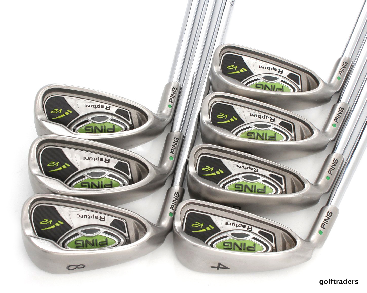 PING RAPTURE V2 IRONS GREEN DOT 4-PW STEEL AWT STIFF FLEX (+1") - LH # ...
