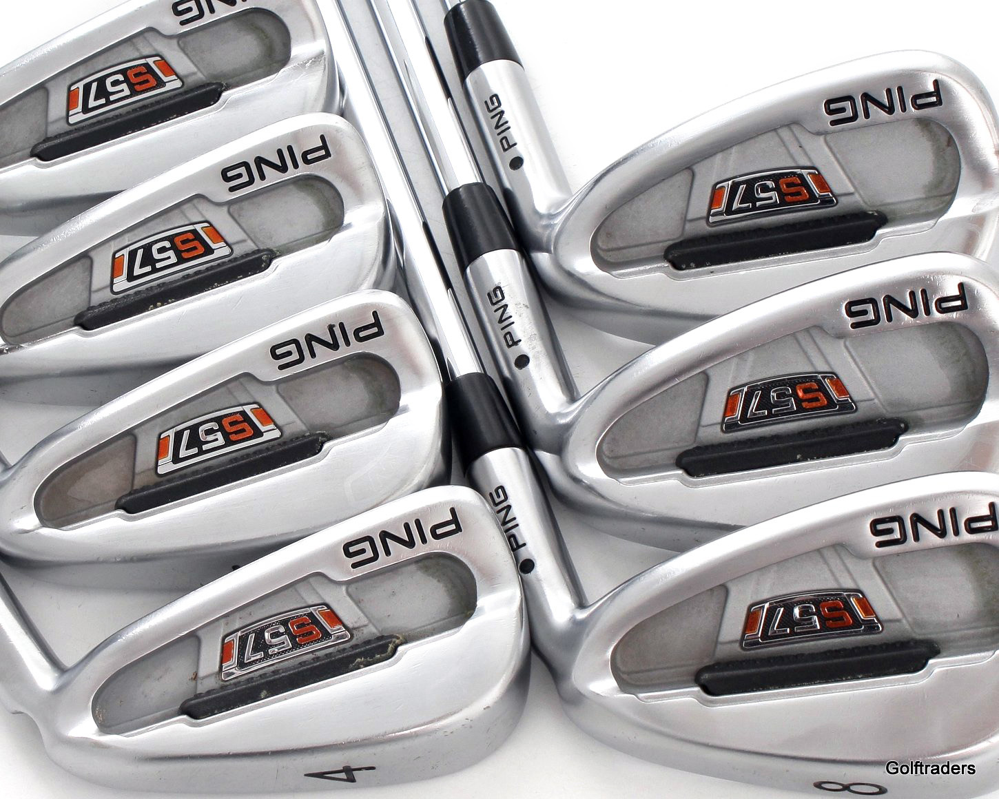 PING S57 BLACK DOT IRONS 4-PW STEEL STIFF FLEX - NEW GRIP #E5338 just ...